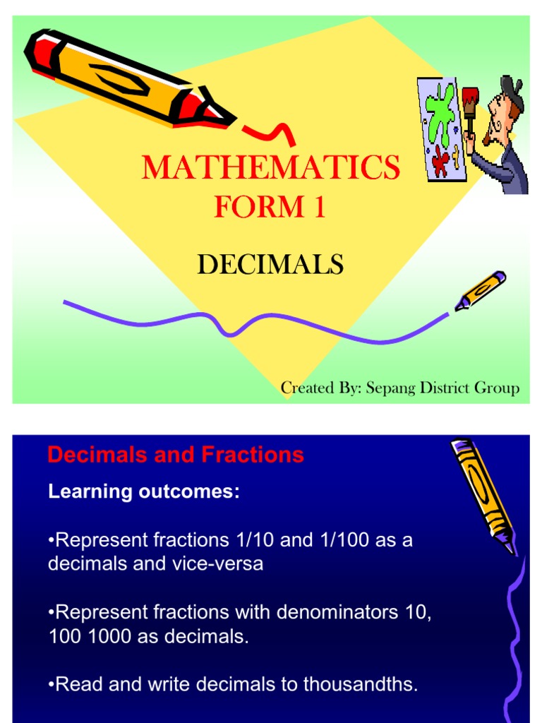 Form One - Decimals Form One | PDF