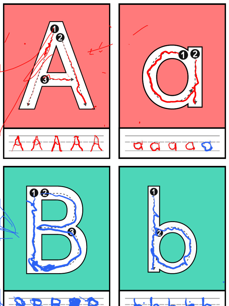 Flash Card- Aktiviti Menyurih 26 Huruf Besar Dan Kecil | PDF