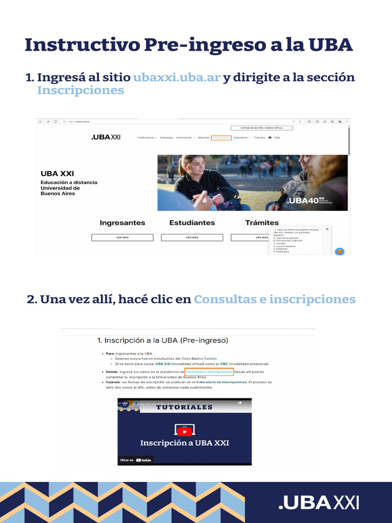 Instructivo Pre-Ingreso UBA + Pago | PDF