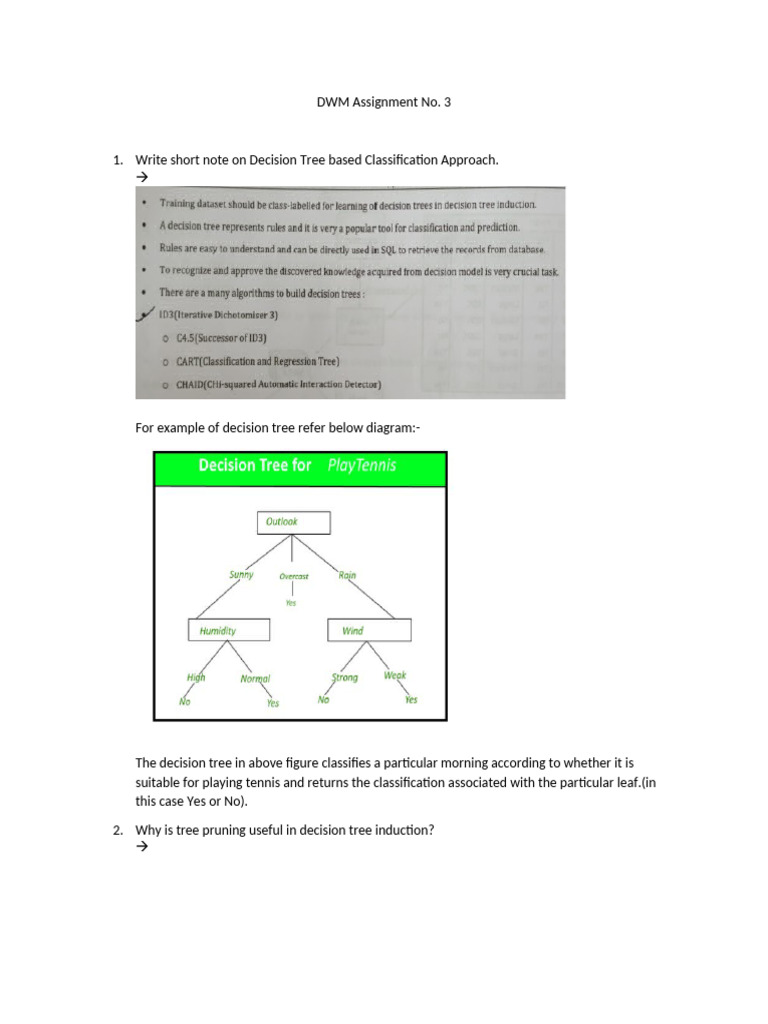 DWM Assignment No 3 With Ans | PDF