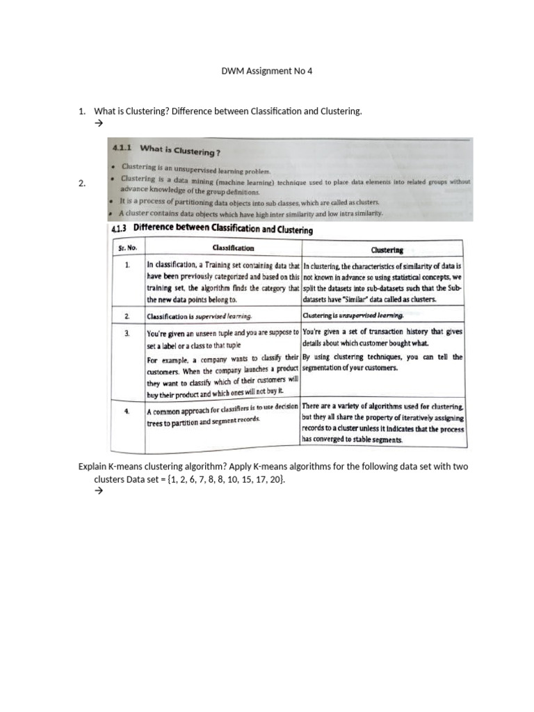DWM Assignment No 4 With Ans | PDF
