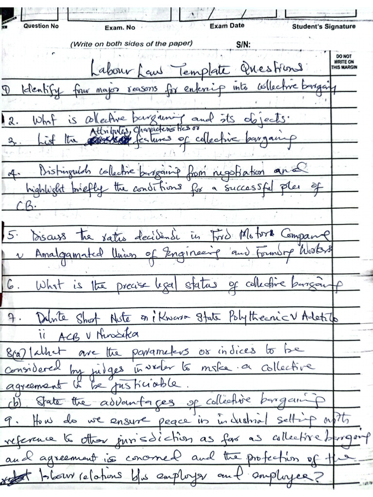 Prof. Okpaloabi's Possible Questions. | PDF