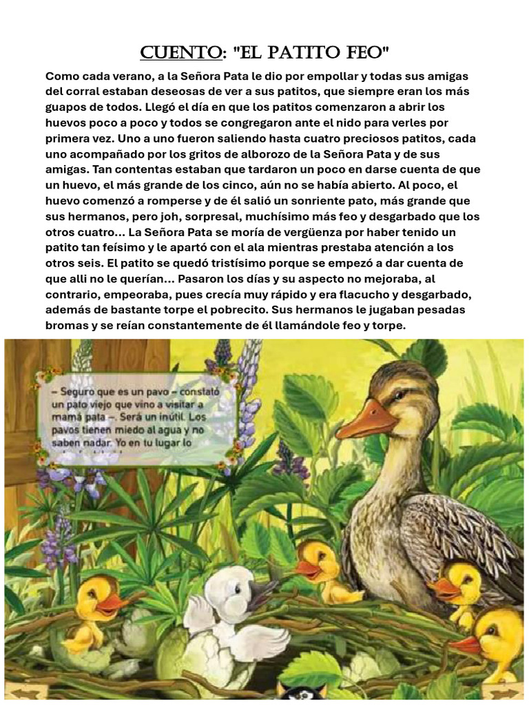 Cuento Patito Feo | PDF