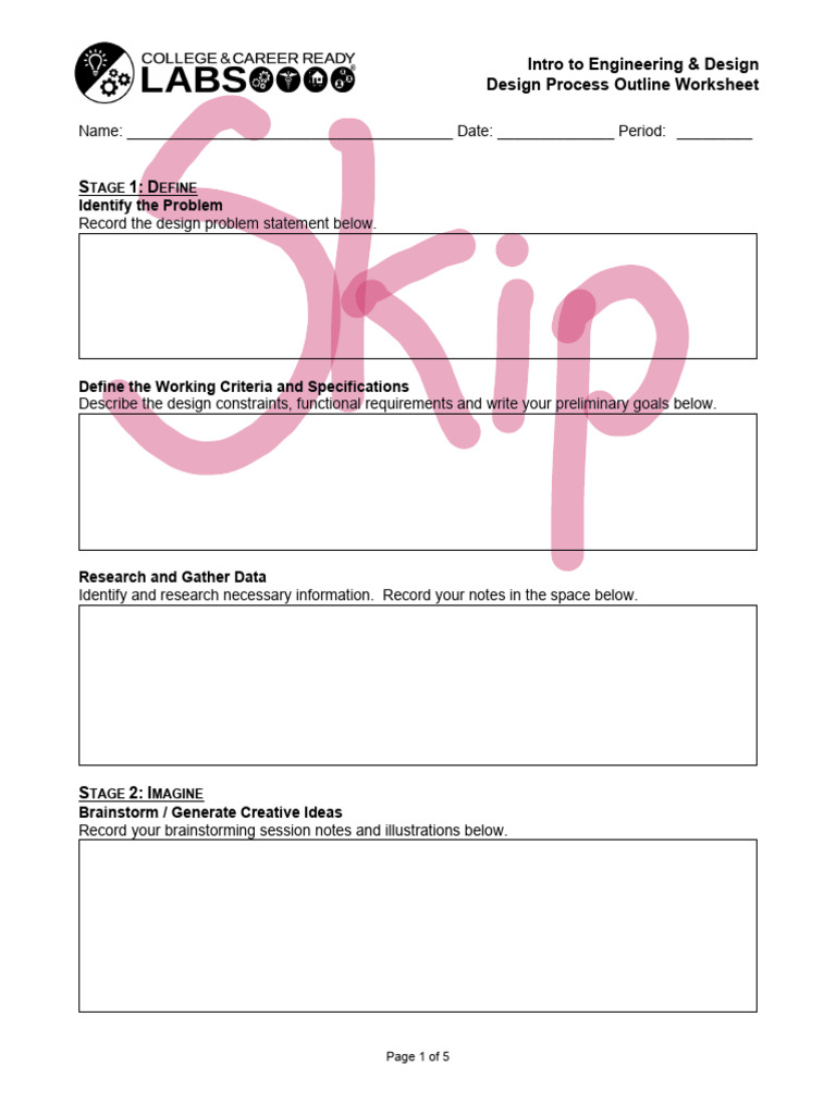 Design Process Outline Worksheet | PDF