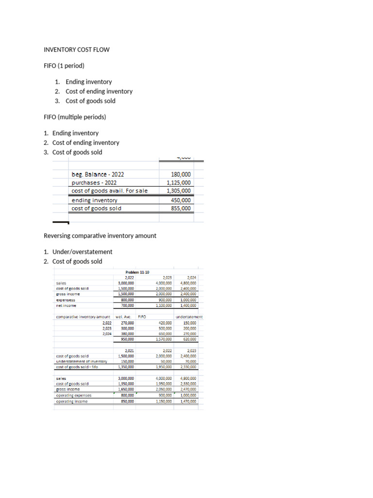 Inventory Cost Flow | PDF