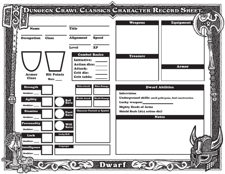 Dwarf Sheet | PDF