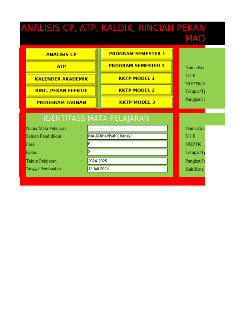 00 Analisis CP Fase e (Kls X) Ma Al-Khairiyah Citangkil | PDF