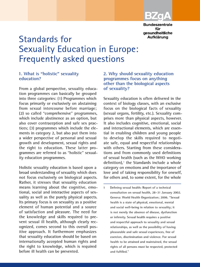 BZgA Standards FAQ EN | PDF