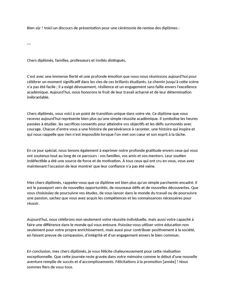 Template Discours 1 | PDF