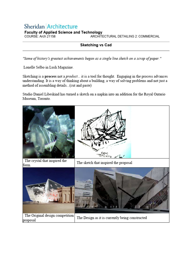 Module 1 Sketching Vs Cad F2020 | PDF