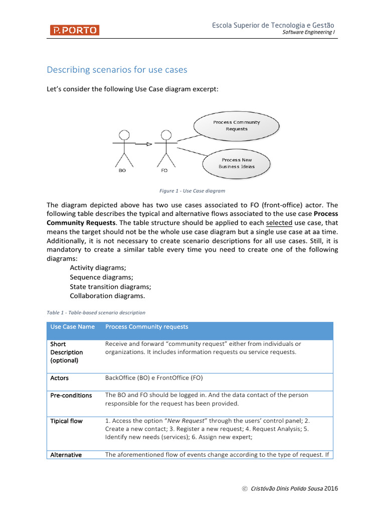 LEI - ESI.Describing Use Cases Scenarios | PDF