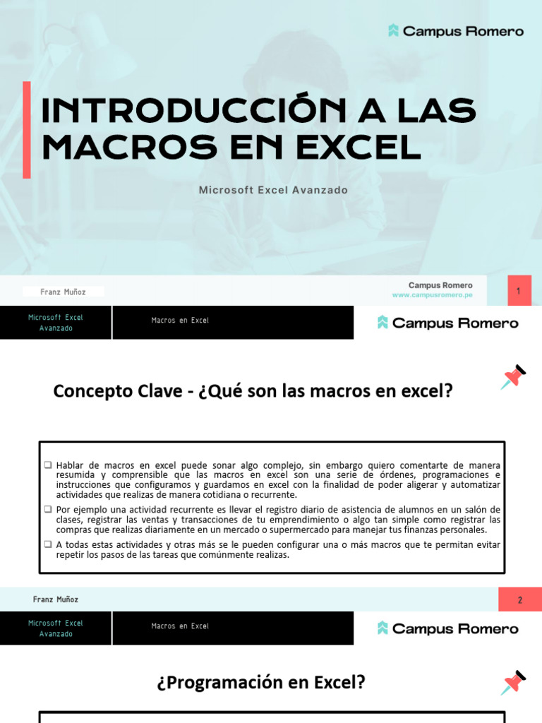 4.1 Introducción A Las Macros en Excel PDF | PDF