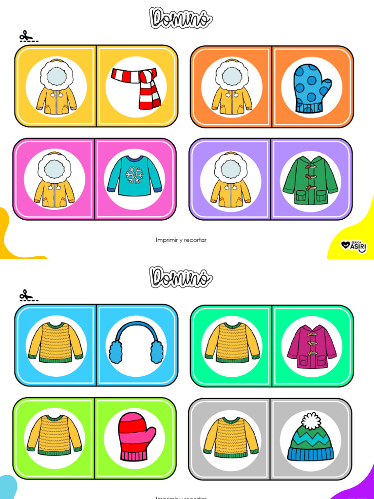 Recursos EdA N°Resfrío - Dominó Ropa de Invierno | PDF