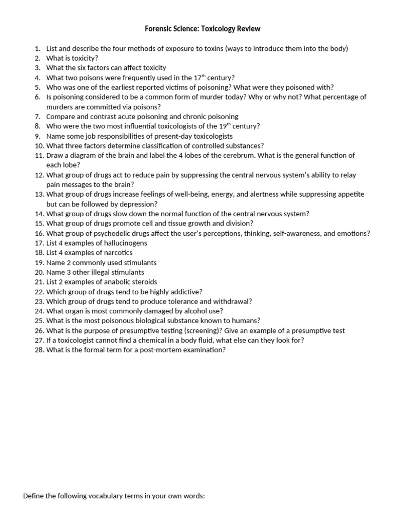 Forensic Toxicology Review (1) 2 | PDF