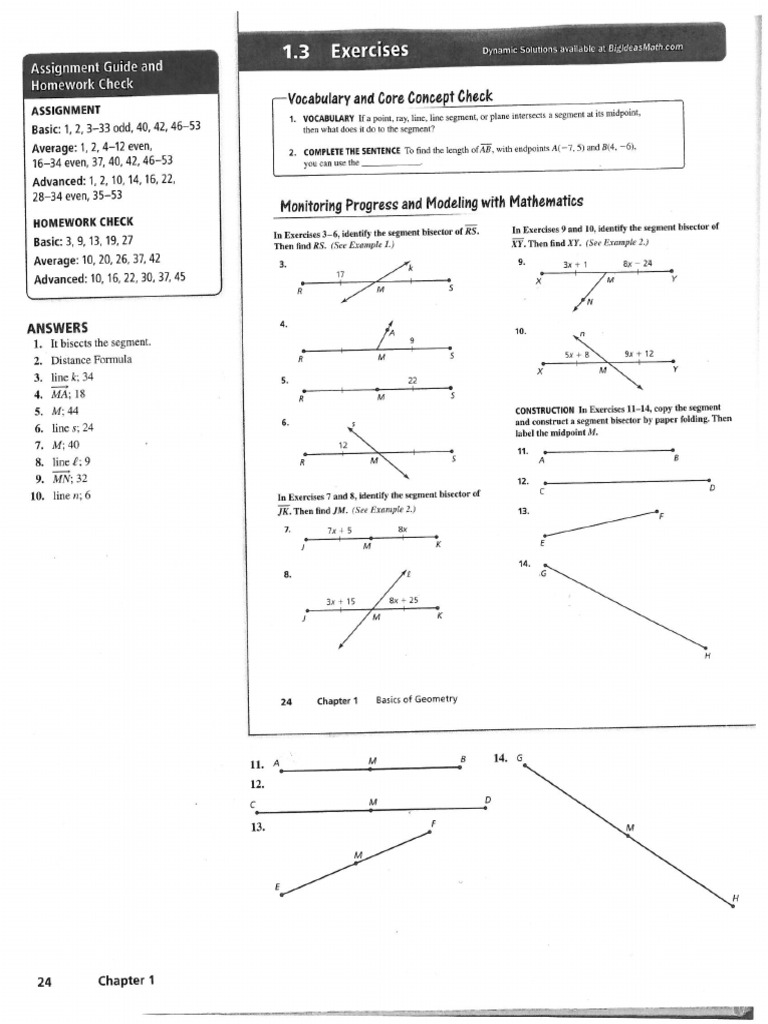 1.3 Midpoints Textbook Problems and Solutions | PDF