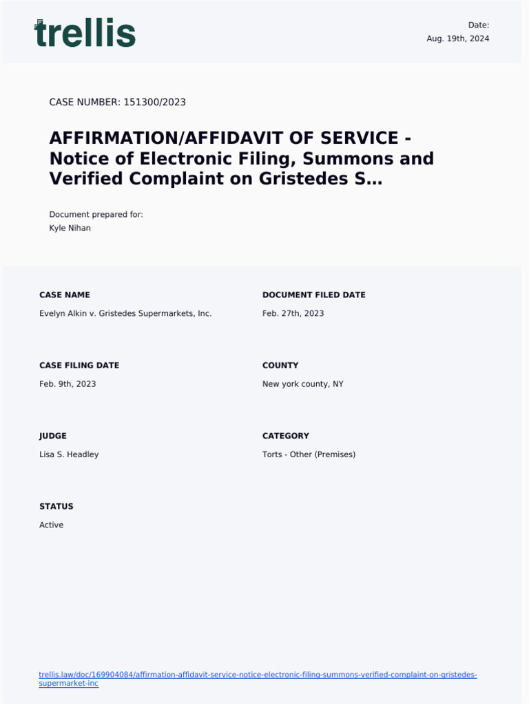 2024-08-20 AFFIRMATION_AFFIDAVIT OF SERVICE Notice of Electronic Filing ...