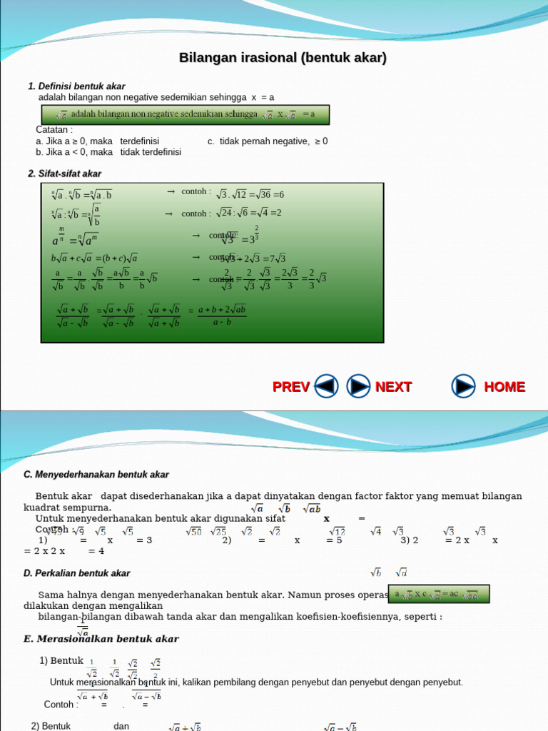 Bilangan Irasional (Bentuk Akar) | PDF