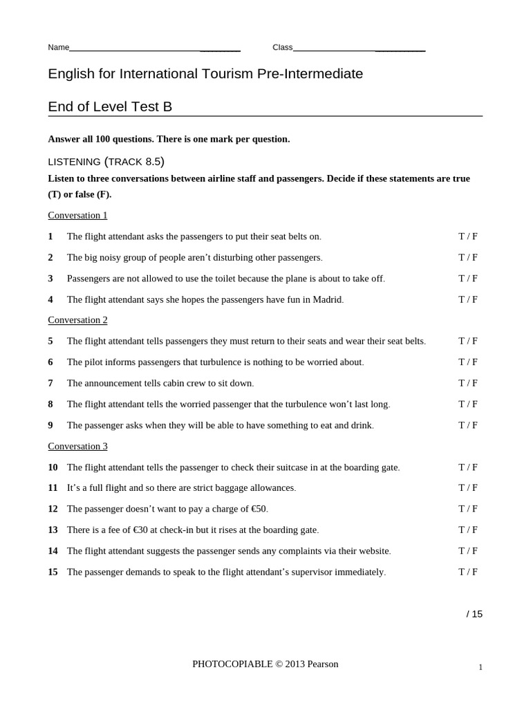 End - of - Level - Test - B | PDF