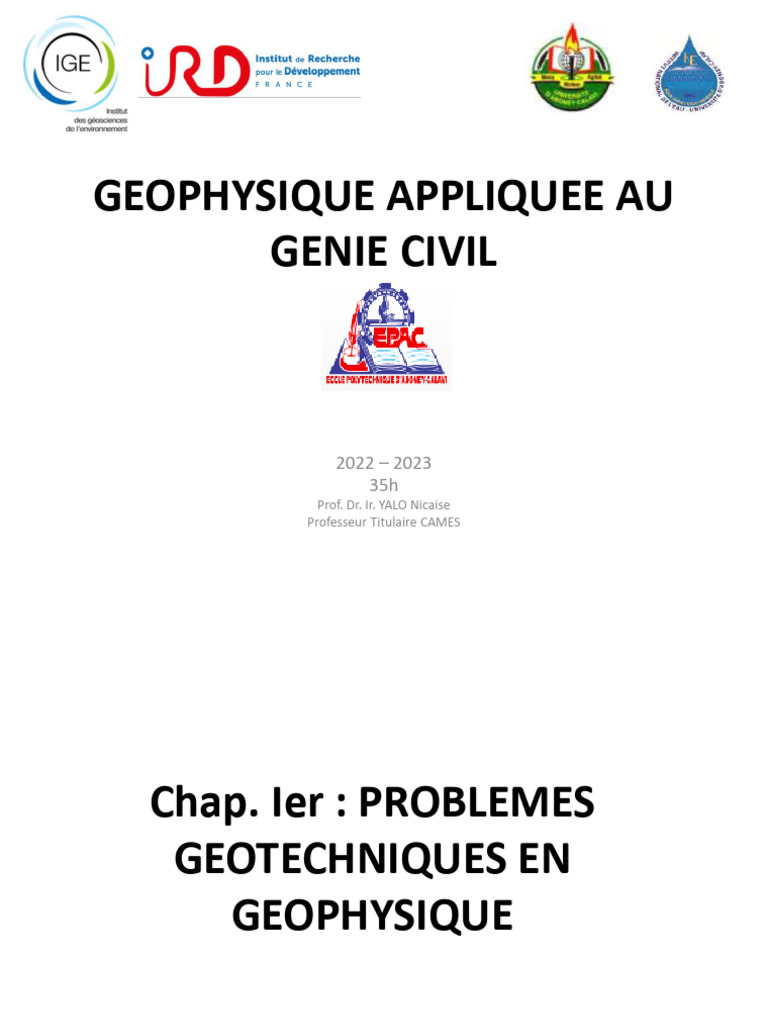 Cours Geophys GC 2023 Red | PDF