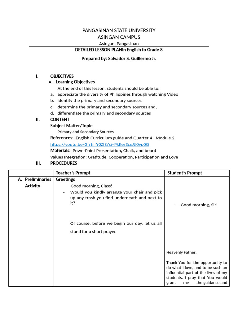 Lesson Plan - Prof Ed 107 | PDF