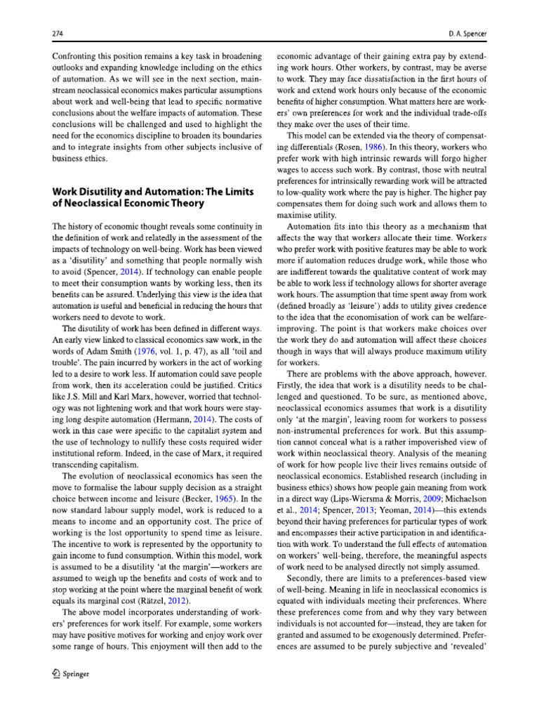 Work Disutility and Automation The Limits | PDF