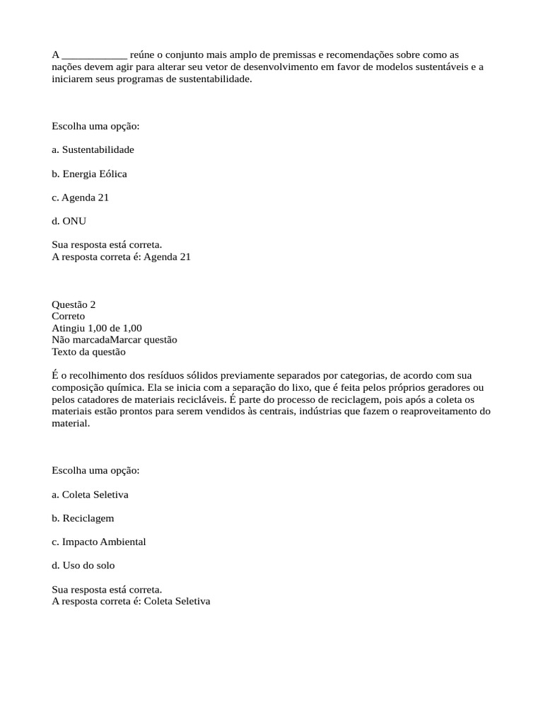 Respostas Do Questionario 2 Do Ava | PDF