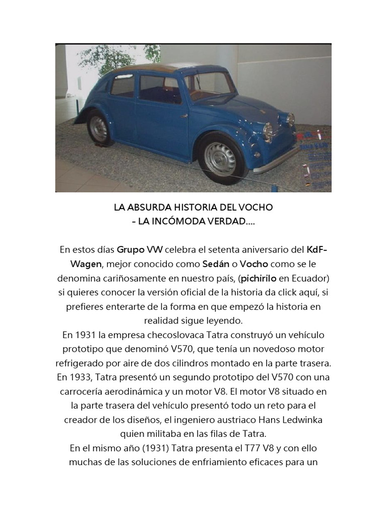 LA ABSURDA HISTORIA DEL VOCHO o PICHIRILO | PDF