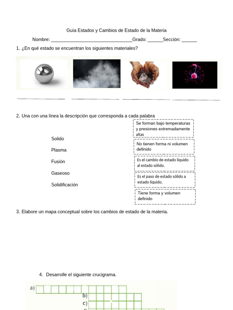 Guía Estados y Cambios de La Materia 7mo | PDF