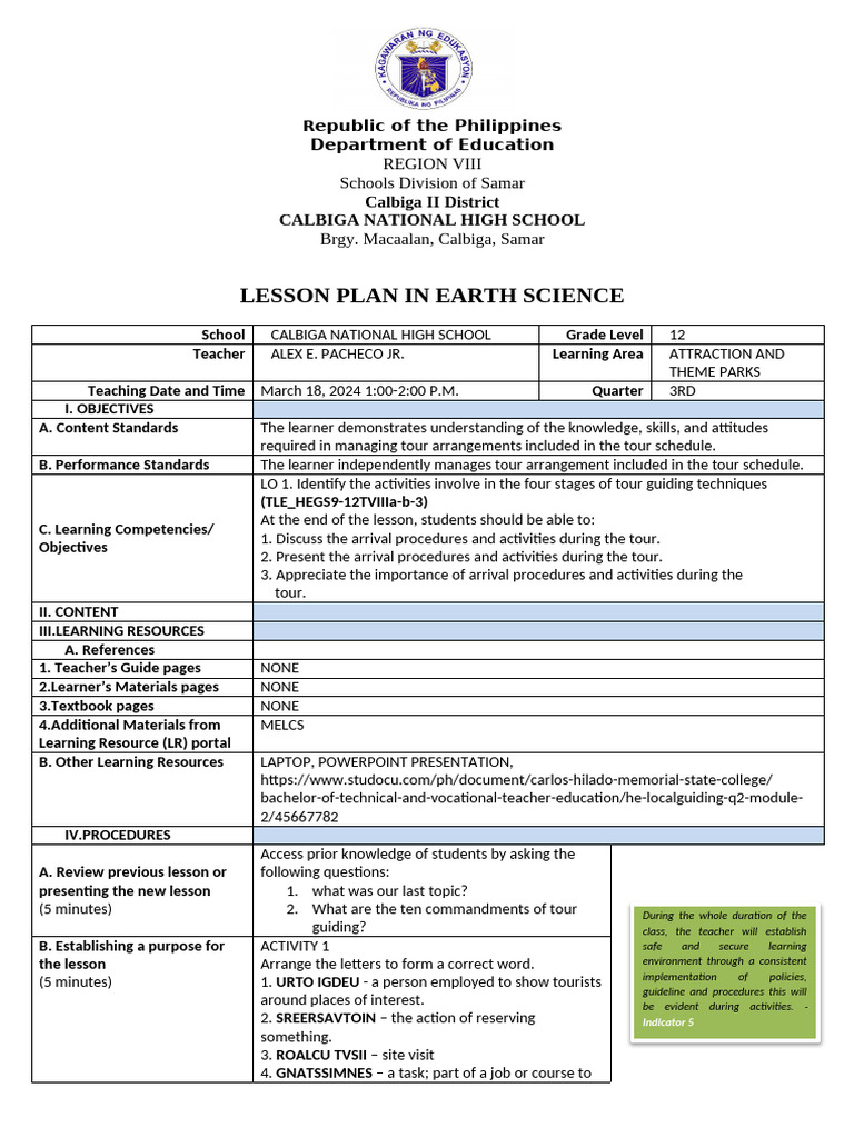 Aaa Lesson Plan | PDF | Teachers | Learning