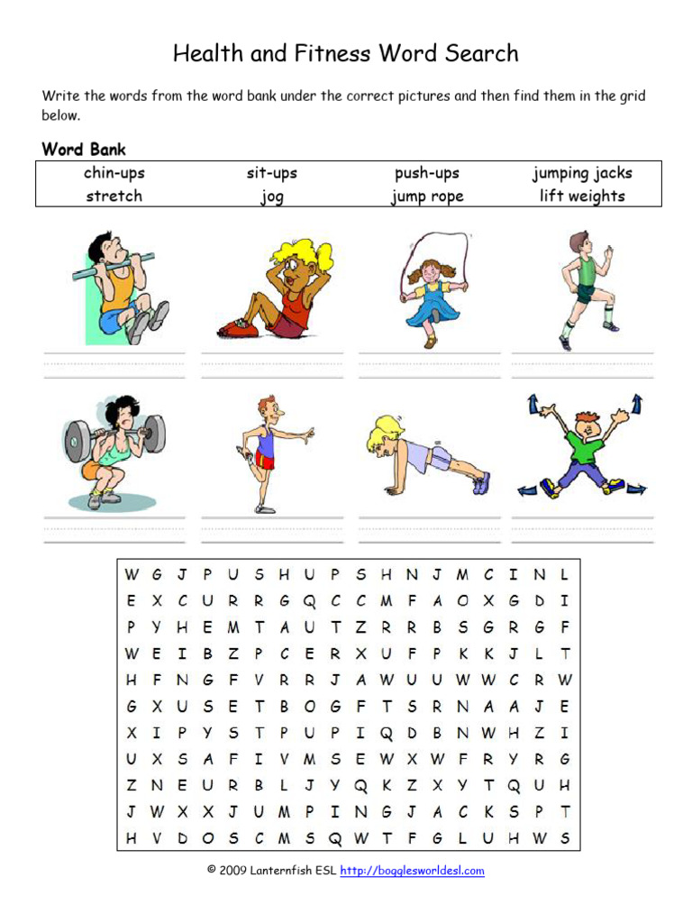 Healthand Fitness Word Search | PDF