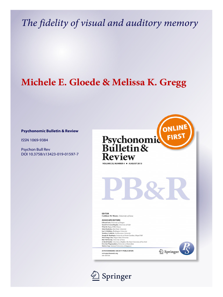 Gloede & Gregg 2019 | PDF | Memory | Sound