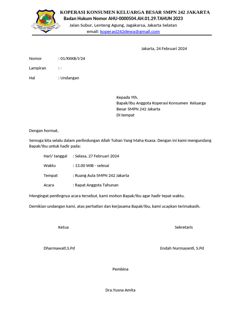 Undangan RAT | PDF