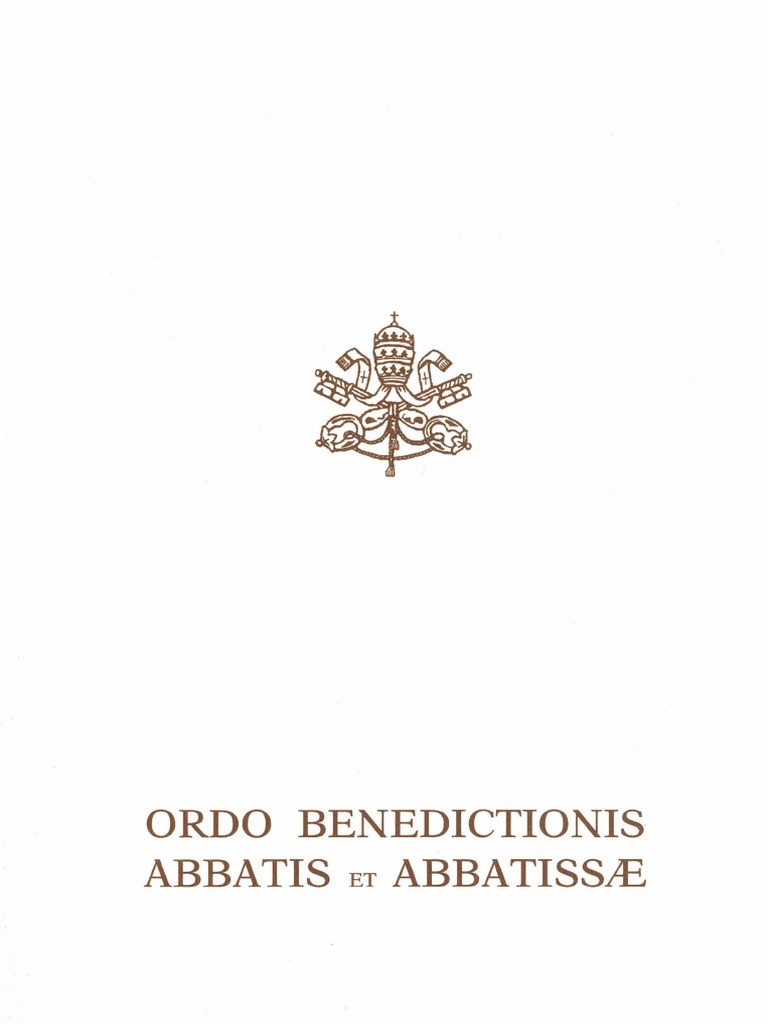 Ordo Benedictionis Abbatis Et Abbatisae (1970) | PDF