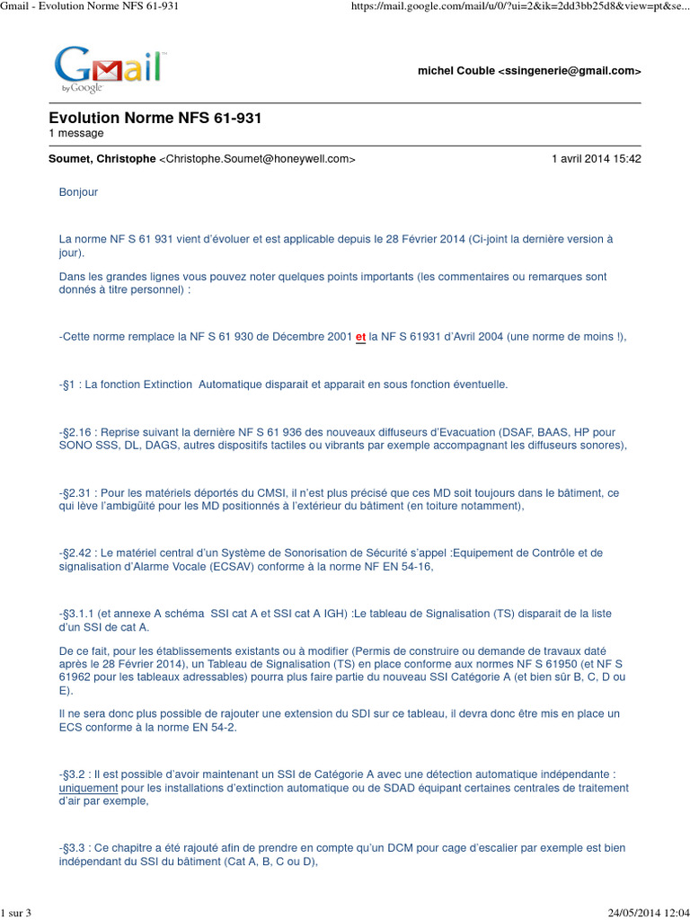 Evolution Norme NFS 61-931 | PDF