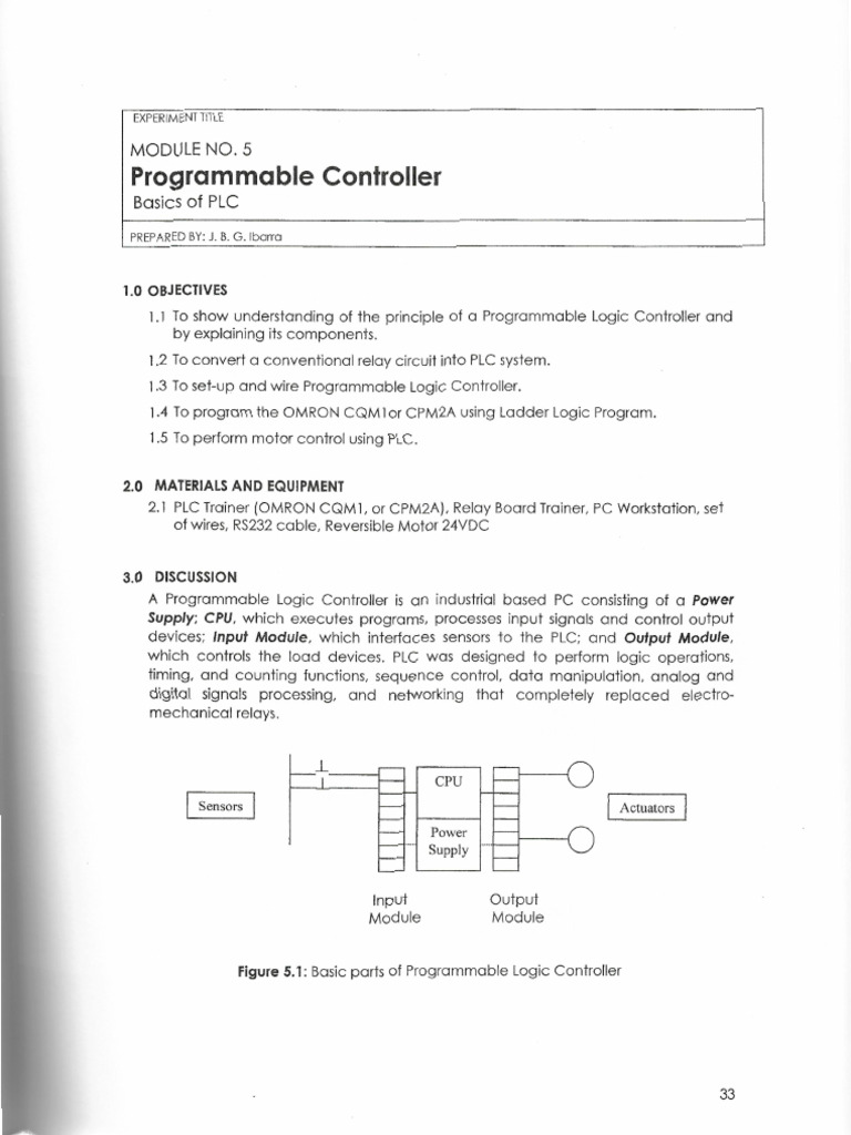 Experiment 5 - Programmable Controller | PDF