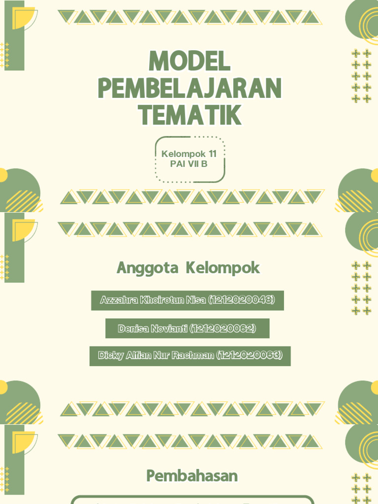 PPT Kel-11 (Model Pembelajaran Tematik) | PDF