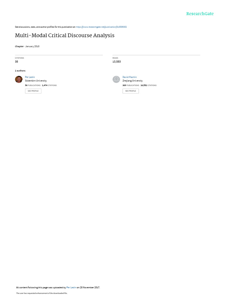 Multi-Modal Critical Discourse Analysis | PDF