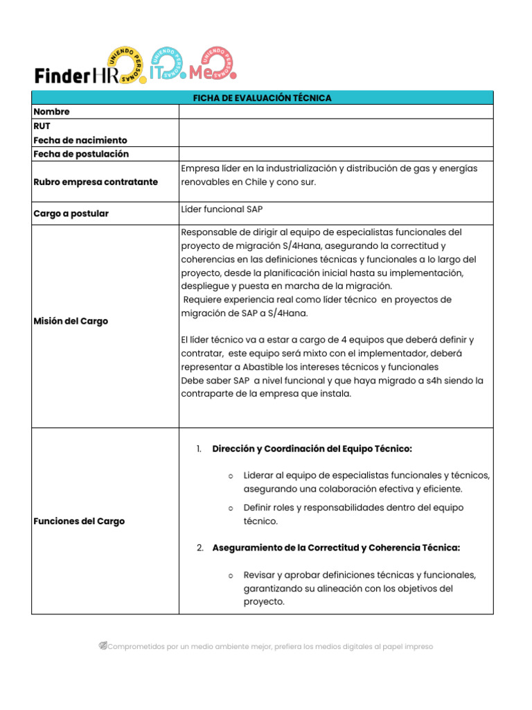 ficha-te-cnica-lider-funcional-sap | PDF