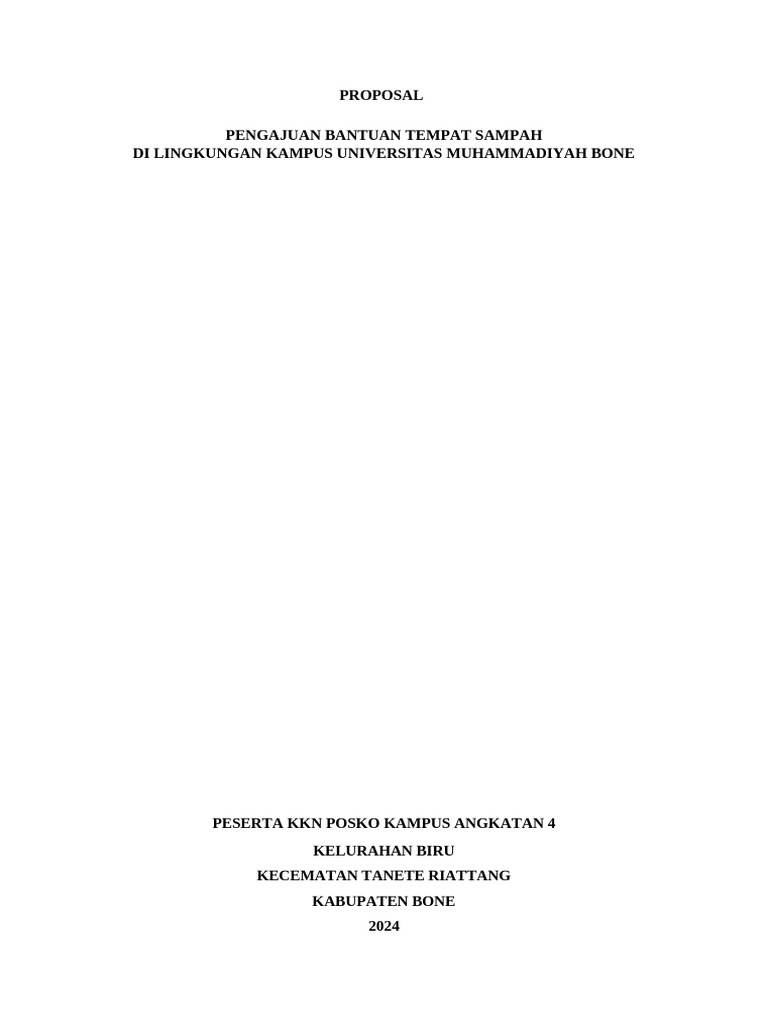 Proposal Bak Sampah Fixx 10 PDF Free | PDF