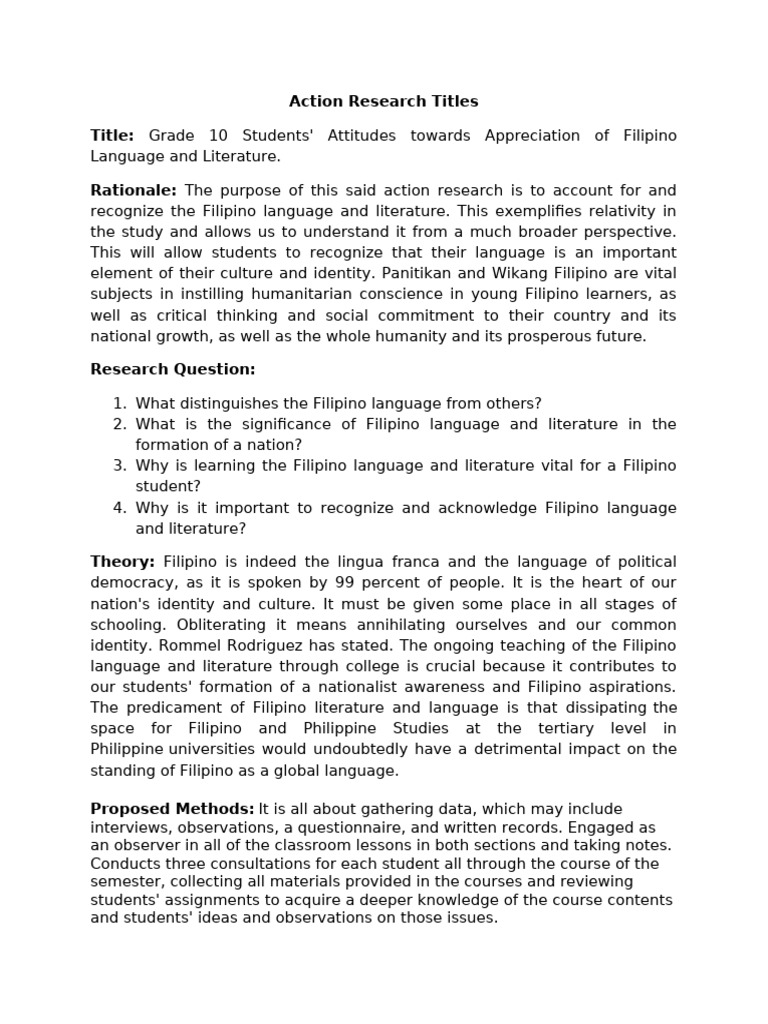 Action Research Titles | PDF
