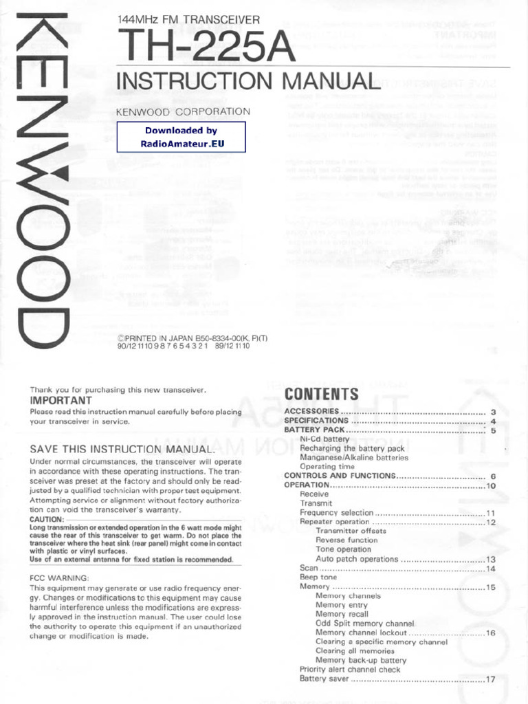 1221 TH-225A User Manual | PDF