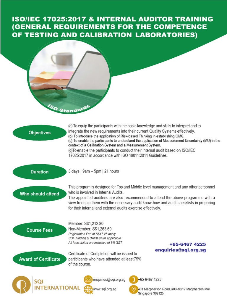 Course Brochure ISO IEC 17025 2017-1 | PDF