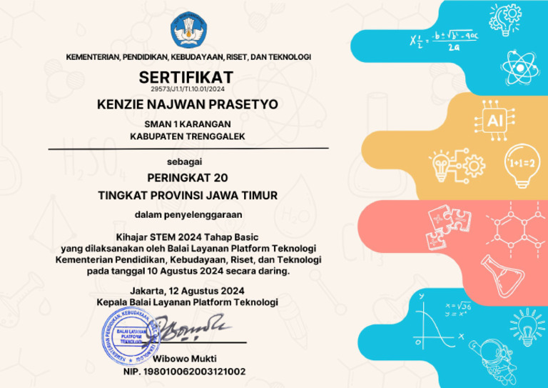 Jatim.03.00038 - Sertifikat Tahap Basic-1 | PDF