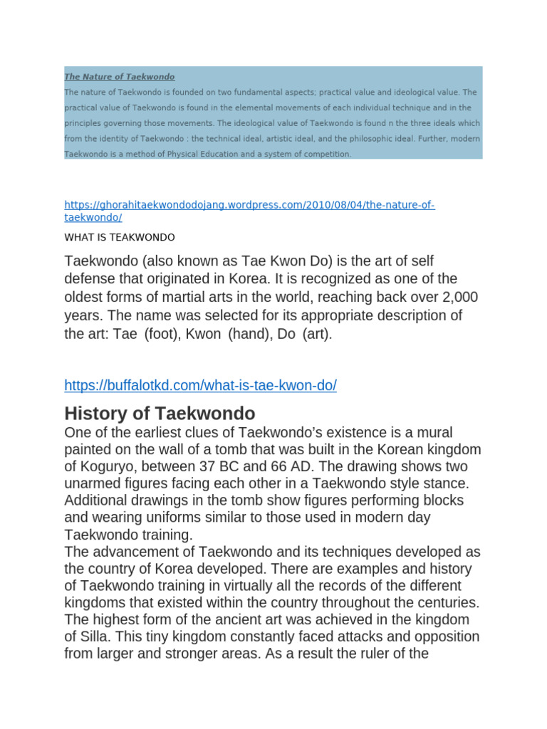 TAEKWONDO | PDF