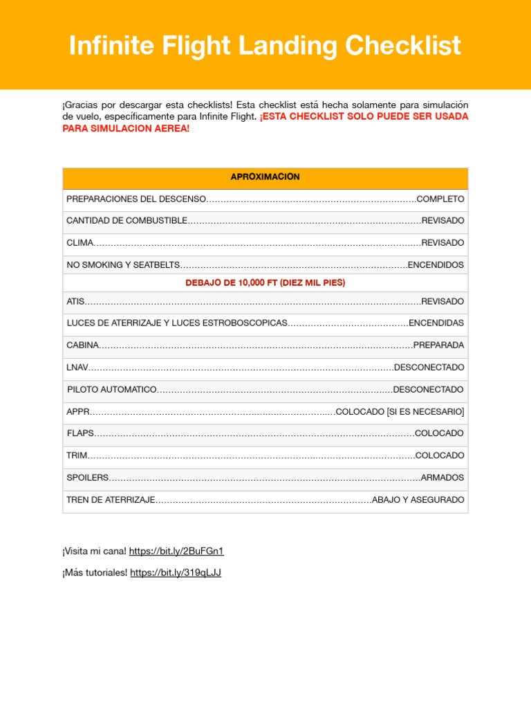 Landing Checklist | PDF