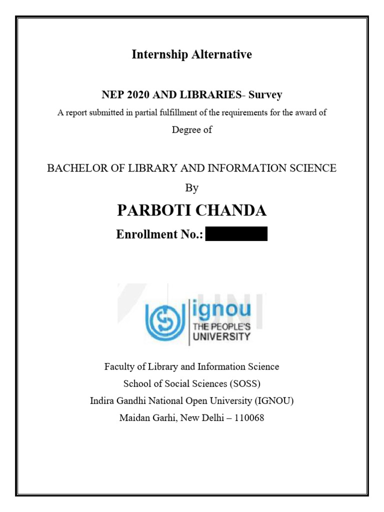 Blis Sample Alternative Internship - Nep 2020 & Libraries - Sample PDF | PDF | Libraries | Business