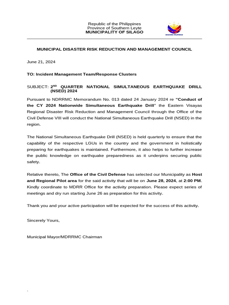 LETTER FOR Response Clusters | PDF