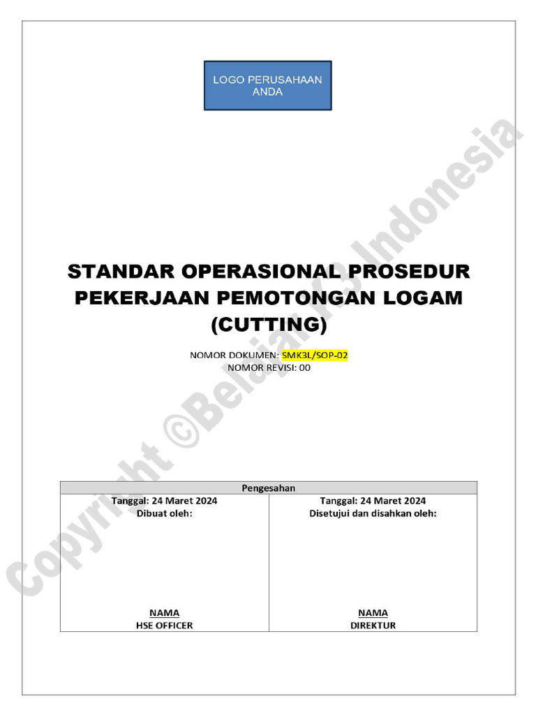Sop Cutting | PDF