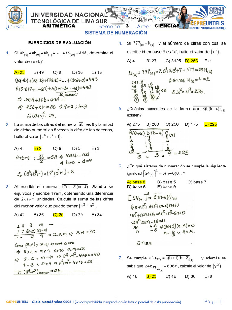 Aritmetica Sem3 | PDF