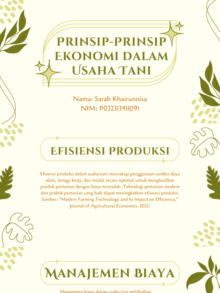 Ekonomi Pangan Sarah PDF | PDF